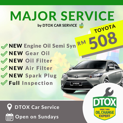Major Service Package For Toyota | DTOX Car Service