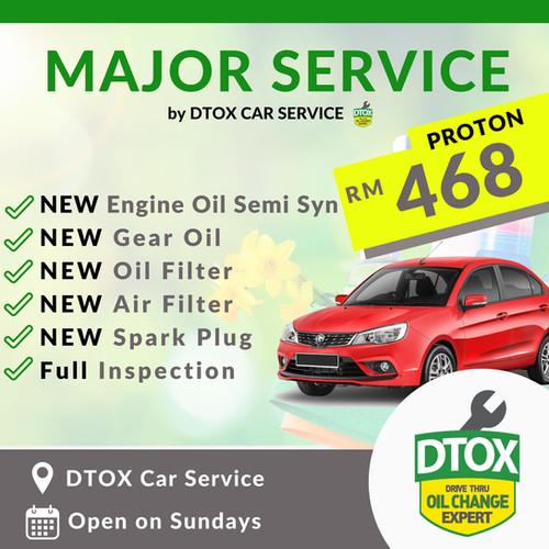 Major Service Package For Proton | DTOX Car Service