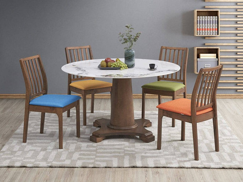 Rykio(CP) Round Sintered Stone Dining Set | 1.3m | Mixhome Design