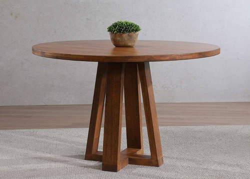 X Solid Wood Round Table | Mixhome Design