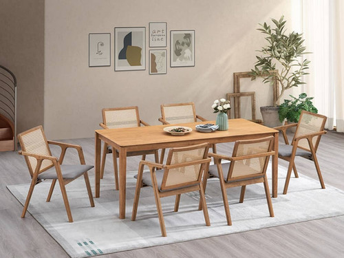 Kirika 6 Seater Muji Dining Set | 1.8m | Mixhome Design