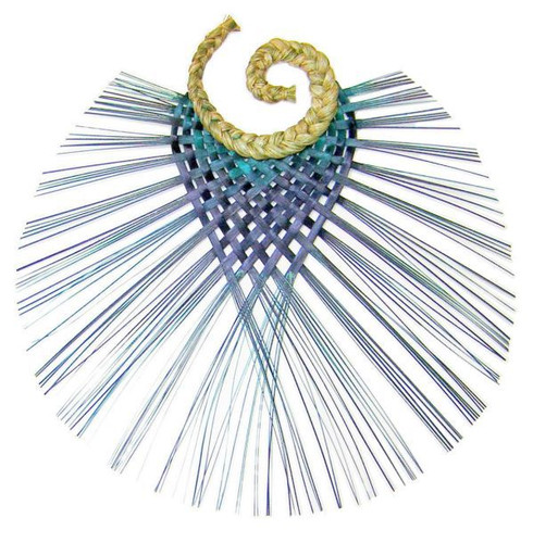 Small Koru Wall Sculpture Aqua/Blue | www.wildsandsweaving