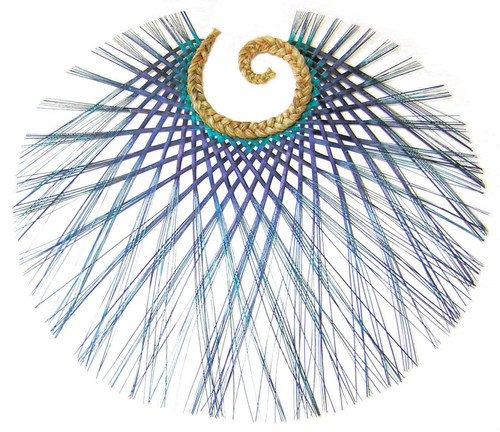 Large Koru Wall Sculpture Aqua/Blue | www.wildsandsweaving