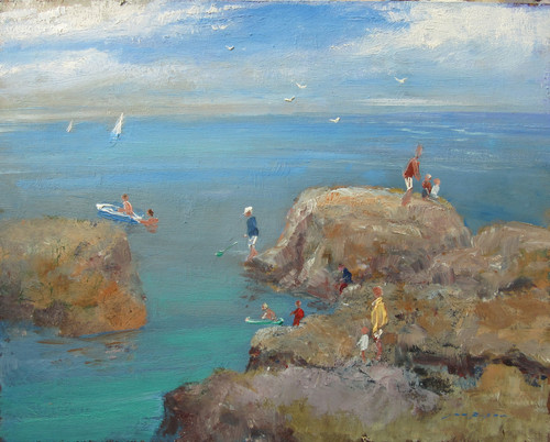 On Quay Rocks - Seaview IOW by Ian Piper EAGMA PWS | Seaview Art Gallery