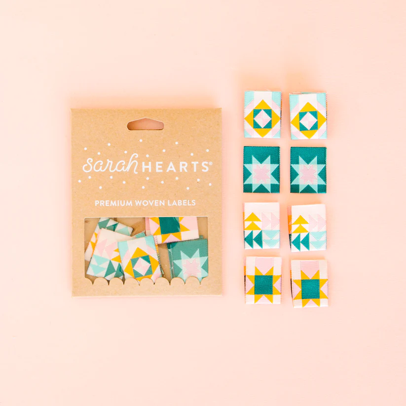 Quilt Block Woven Labels | Purple Daisy Quilt D