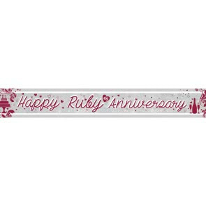 Ruby Wedding Anniversary Banner | Balloons For U
