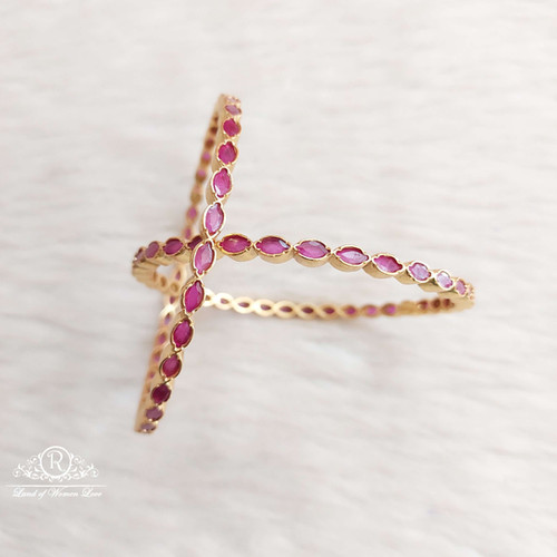 Silver Kempu Stone Bangles-SA01 | Ramala Jewellery