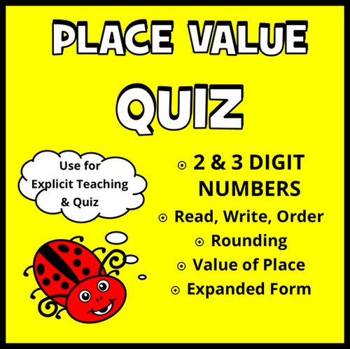 Place Value Quiz—2 Digits & 3 Digits: Year 1 & Year 2 | J Bee