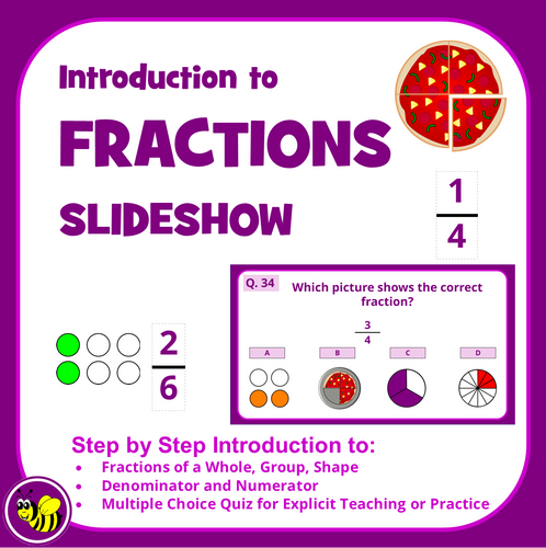 Introduction to Fractions Slideshow | J Bee