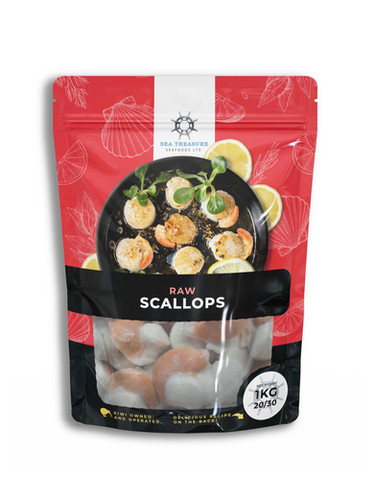 Scallops Imported Roe-On 20/30 - 10 x 1kg | Sea Treasure Seafood
