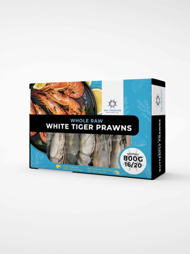 Prawns Whole Raw W/T 16/20 - 10 x 800 gram | Sea Treasure Seafoods