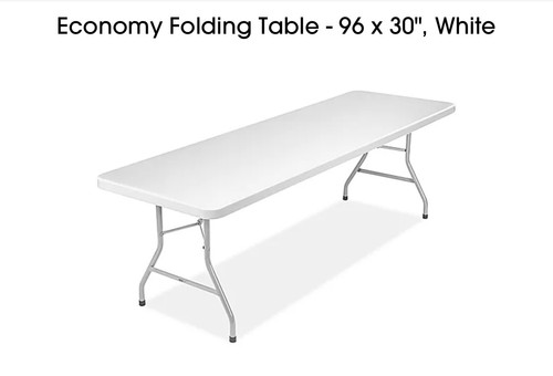 8ft long tables | Www.PearlsPartyProvi