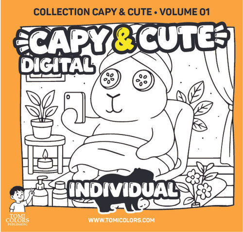 Capybara coloring page PDF for kids | SPA | Tomicolors