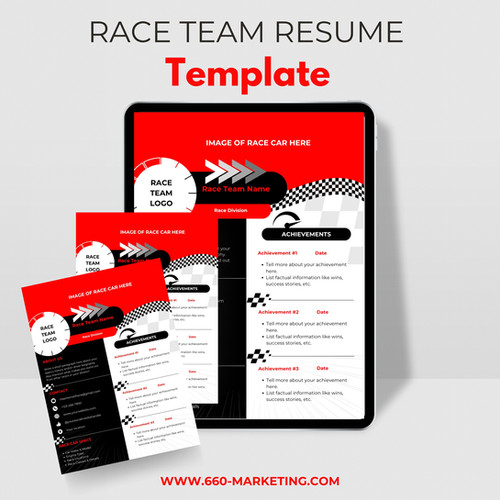 Race Team Resume Template | 660 Marketing