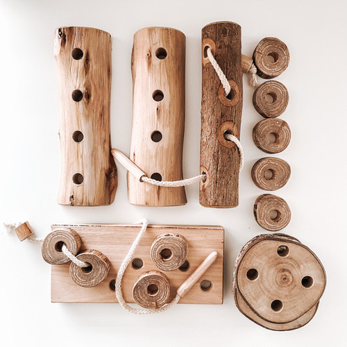 Rustic Wooden Threading Set (Large) | Once a Tree