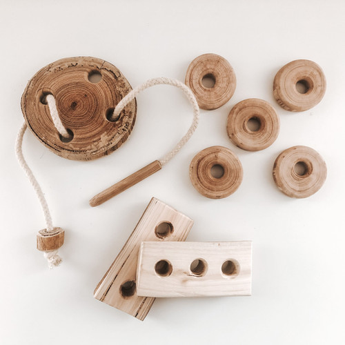 Rustic Wooden Threading Set (Small) | Once a Tree