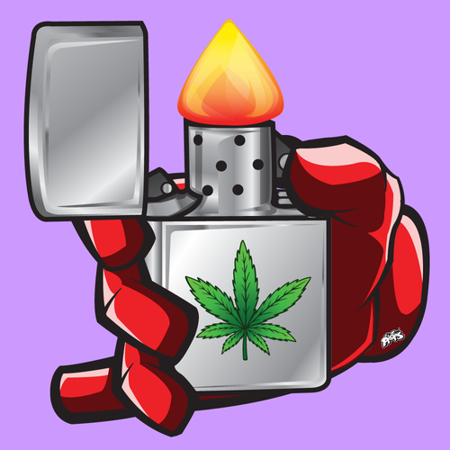 Lighter w/ Marijuana Leaf | Big Hand Props