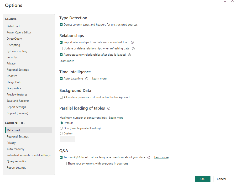 Manually disabling auto date/time in Power BI Desktop