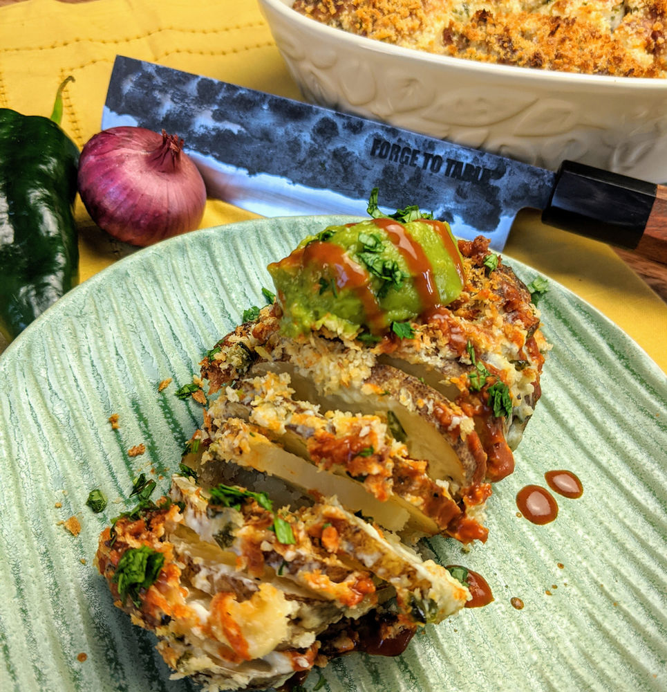 Poblano Popper Hasselback Potatoes