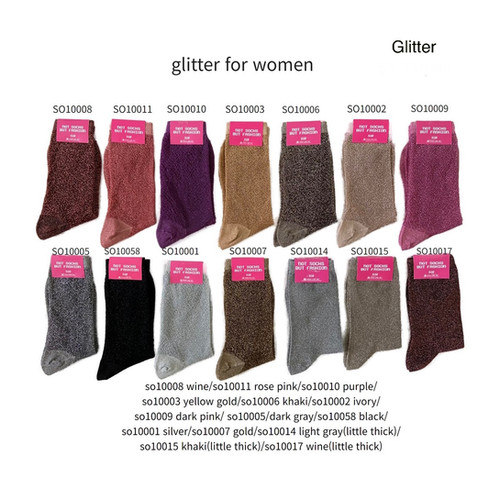 GLITTER CREW SOCKS(반짝이장목양말) | Panaline