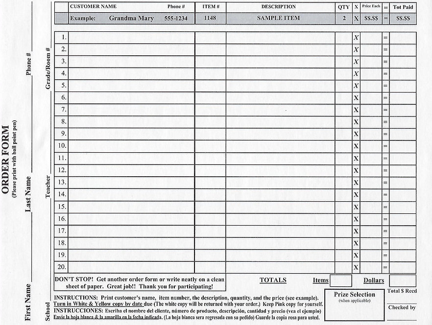 Order Forms | Helping Hands