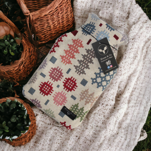 Multi coloured Welsh tapestry design Hot water Bottles | Moose & Co.