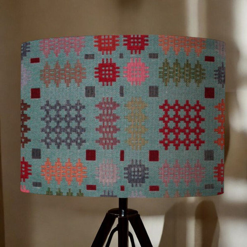 Multi Green Welsh tapestry blanket design Lampshades | Moose & Co.