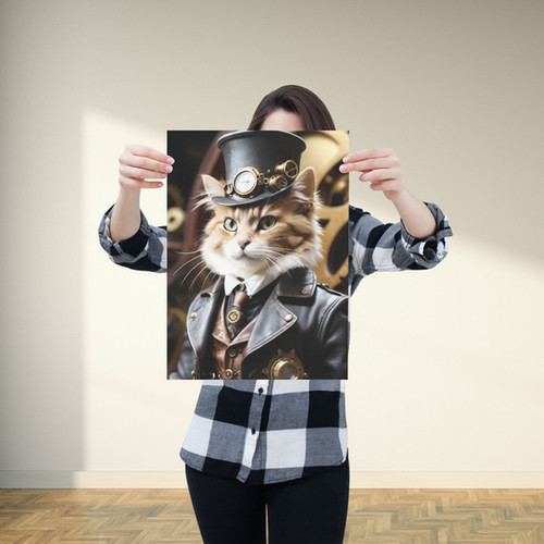 Steampunk poster with cat | Moose & Co.