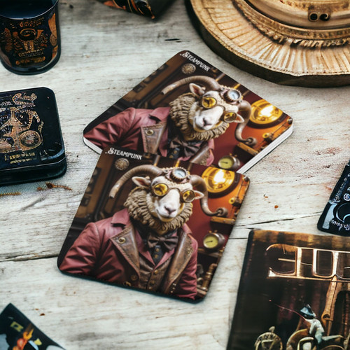 Steampunk Wooden coaster Featuring a Rat | Moose & Co.