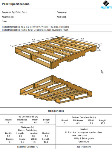 48 x 40 | 4-way | Basic shipping pallet | Pallet Guys