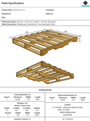 48 x 40 | 4-way | Lightweight shipping pallet | Pallet Guys