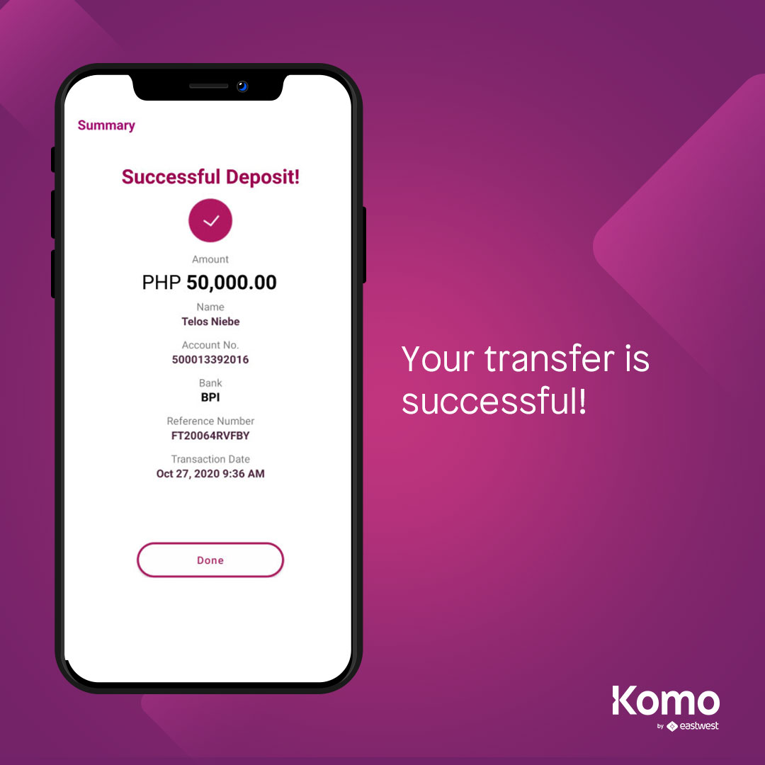 Help Center | Deposit to Komo | Komo by EastWest