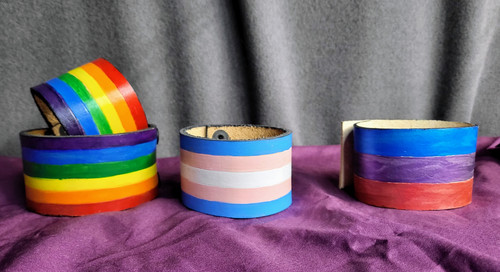 Pride Wrist Bands - Handmade by Charter Oak Leather | BOINK