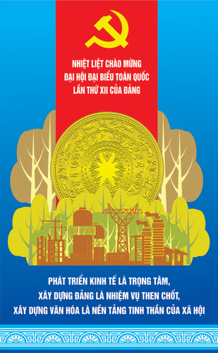 Pano Signs The Party Congress Vector - Pano Biển Bảng Đại Hội Đảng ...