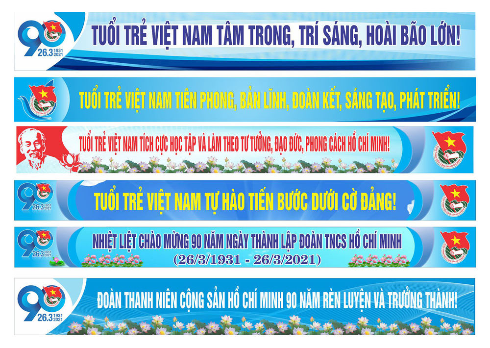 Băng Rôn Banner Đại Hội Đoàn TNCS Hồ Chính Minh 90 Năm Vector Corel CDR ...