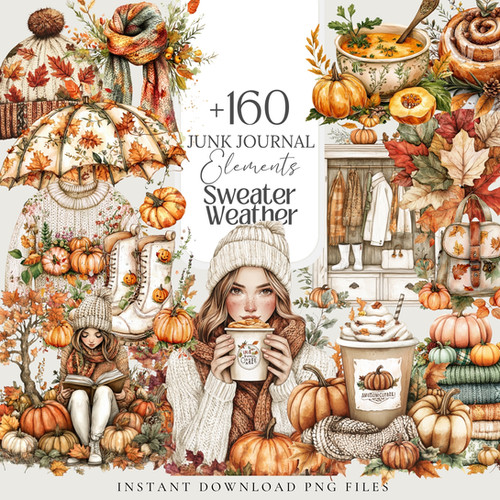 Sweater Weather Clipart Set | Witchyartshopstudio