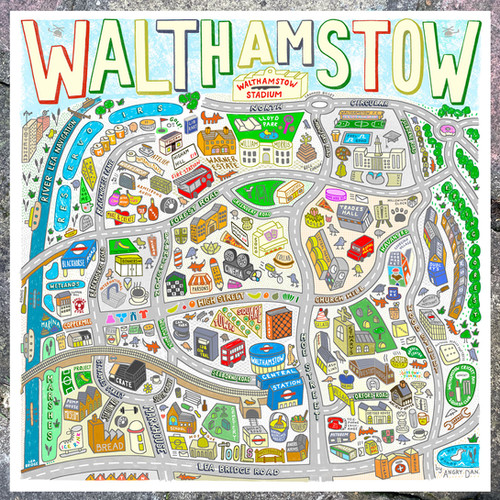 Illustrated Map of Walthamstow | Angry Dan's Website