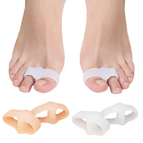 Gel Toe Separator (1 Pair), Two-Hole Silicone Bunion & Hallux Valgus ...