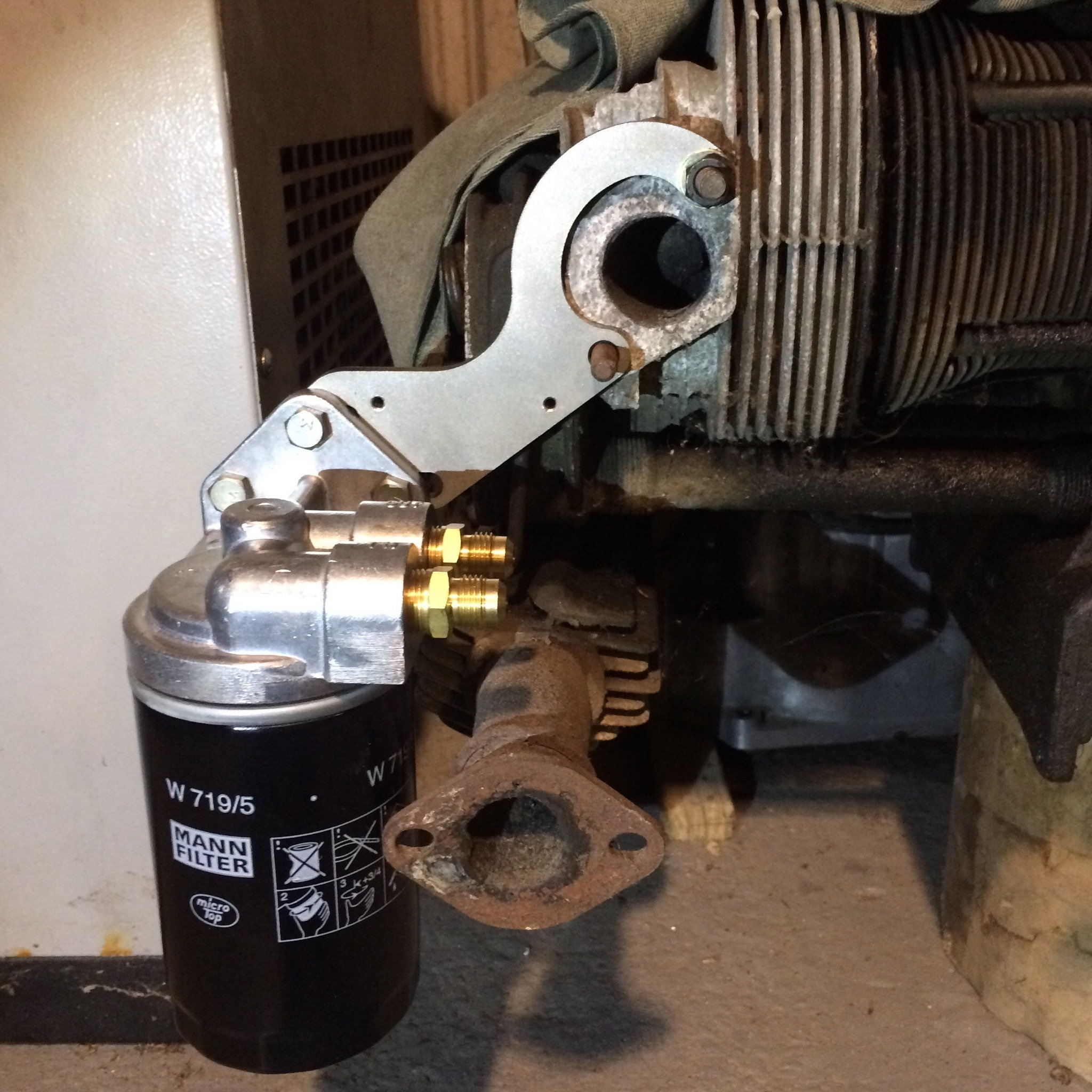 VW AIRCOOLED STAINLESS FULL FLOW OIL FILTER EXHAUST FLANGE MOUNT ...