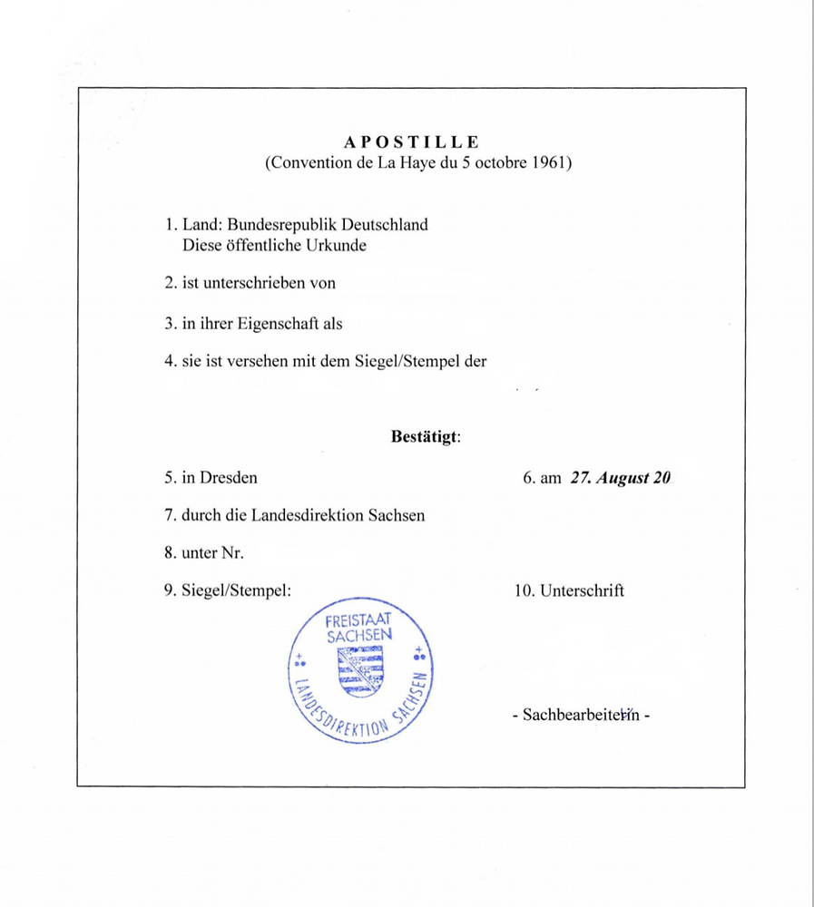 Was ist eine APOSTILLE?