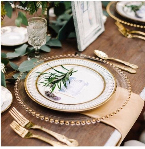 Gold Rim Charger | Denver Wedding Renta