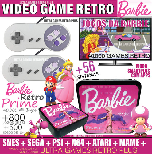 Barbie Retro Prime com 2 Controles Super Nintendo | Ultra Games Retro