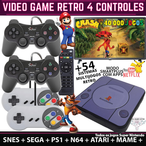 RetroStation Prime com 4 Controles Premium | Ultra Games Retro