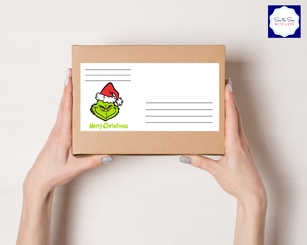Grinch Christmas Shipping Label | Sea to Sea with Love