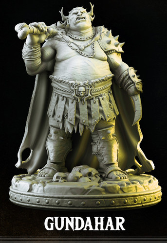Gundahar Ogre Boss Dungeons and Dragons Monster Miniature | Chaotic Studios