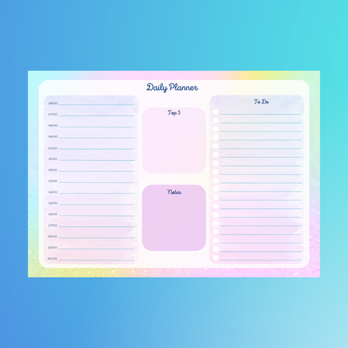 A4 Deskpad Daily Planner (Colourful) | Mysite