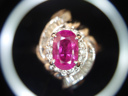 Natural Ruby 2.1ct Diamond 0.47ct Pt900 Ring | Shigure-militaria