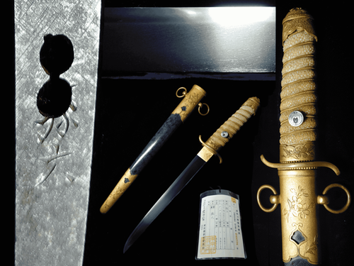 EX Rare Signed Meiji era Large IJN Officer Dagger | Shigure-militaria