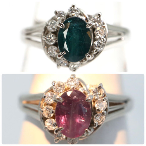 Natural Alexandrite 0.569ct Diamond 0.13ct Pt900 Ring | Shigure-militaria