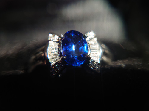 Certified Natural Sri Lanka Royal Blue Sapphire 1.24ct Diamond 0.22ct ...